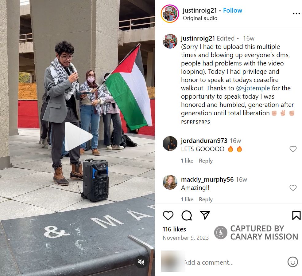 Justin Roig - Canary Mission