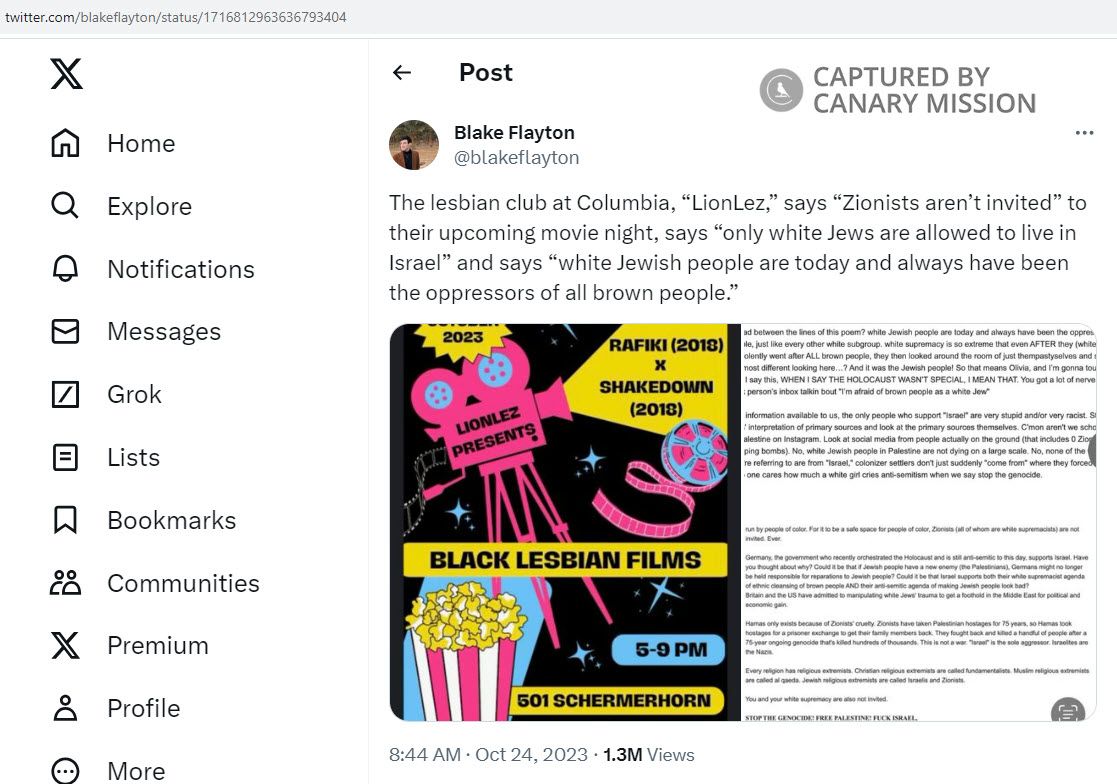 Lizzy George-Griffin - Canary Mission