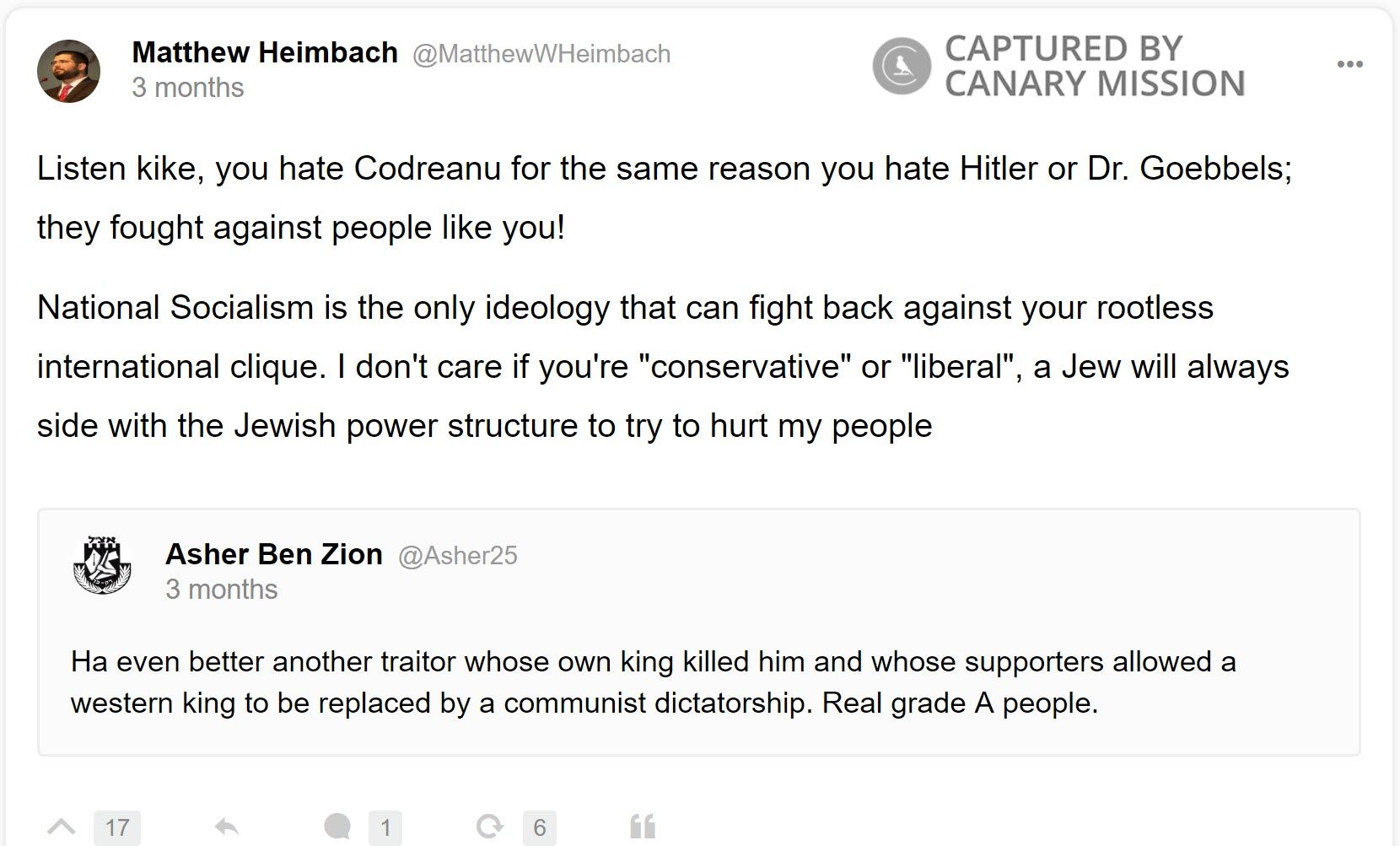 Matthew Heimbach - Canary Mission