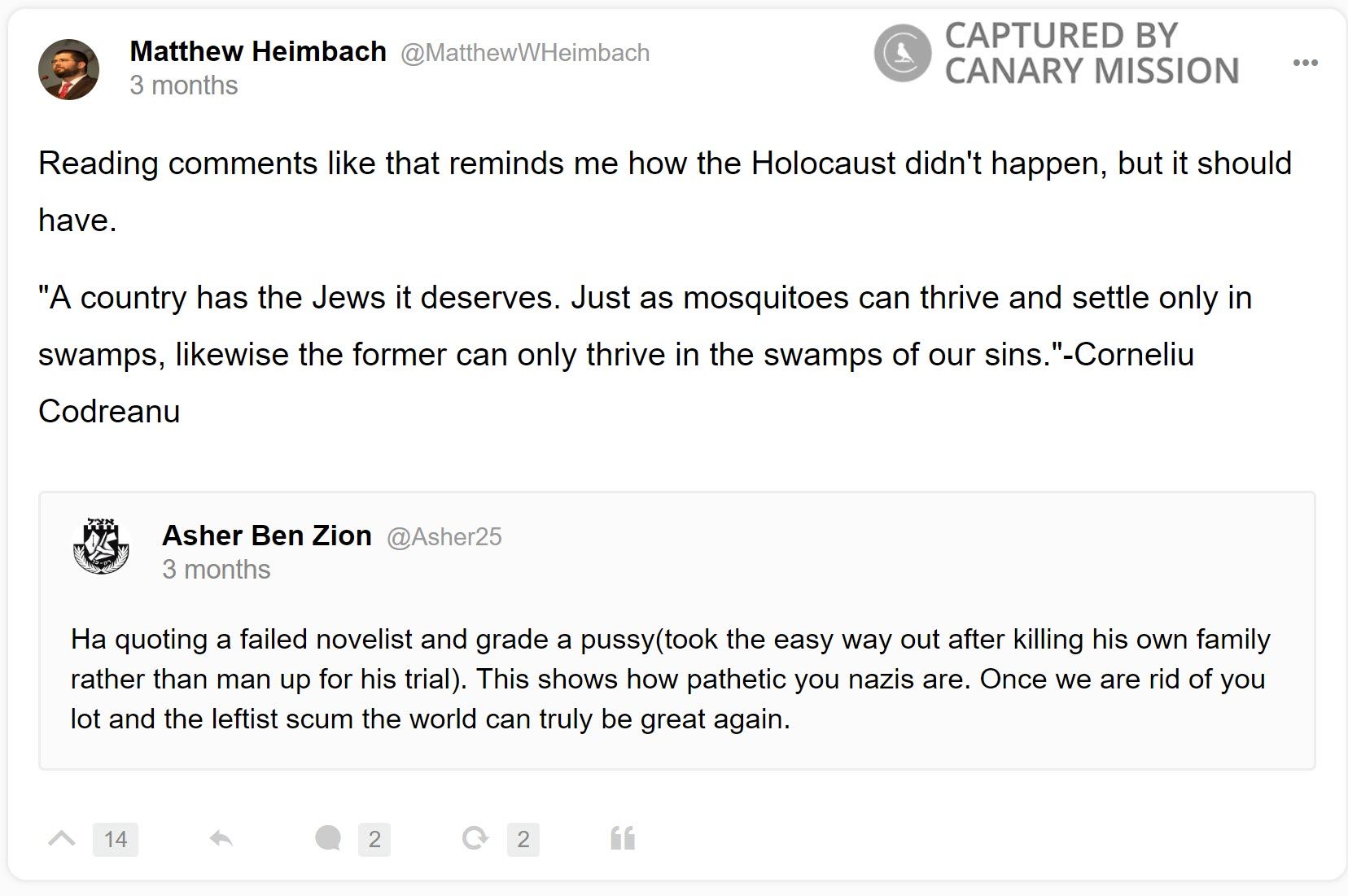 Matthew Heimbach - Canary Mission