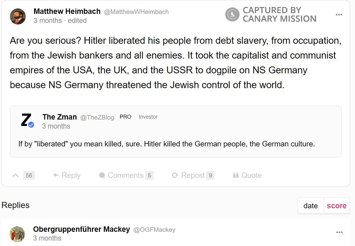 Matthew Heimbach - Canary Mission