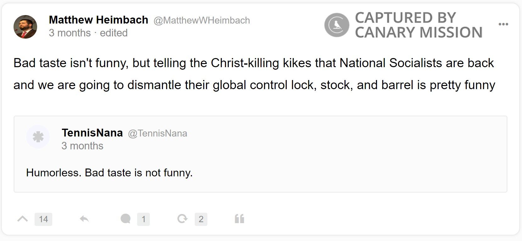 Matthew Heimbach - Canary Mission