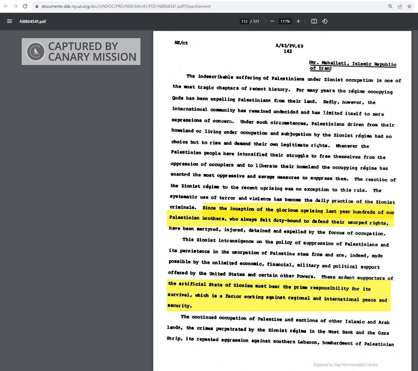 Mohammad Jafar Mahallati - Canary Mission