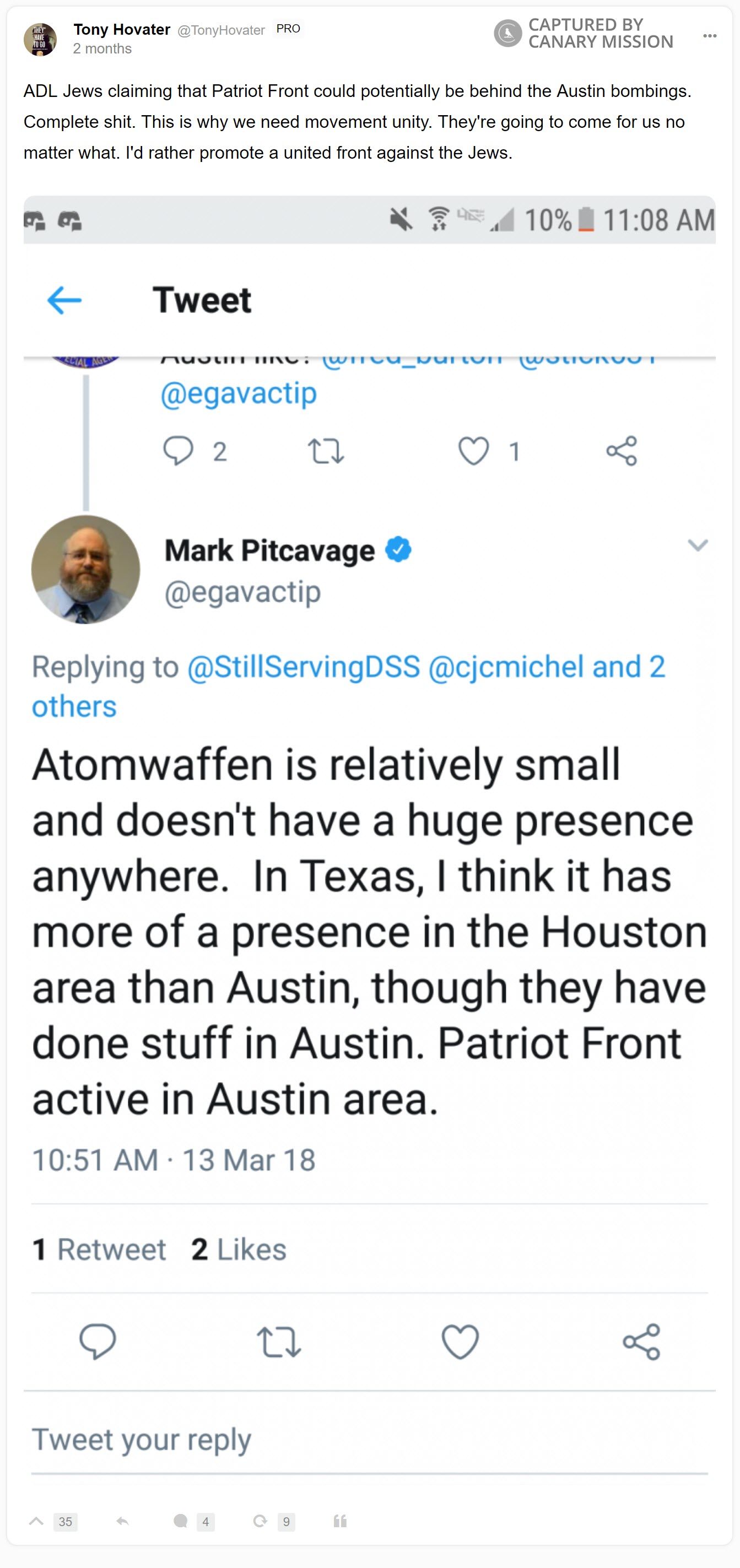 Tony Hovater - Canary Mission