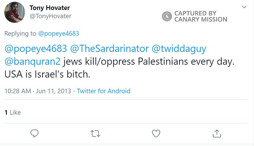 Tony Hovater - Canary Mission