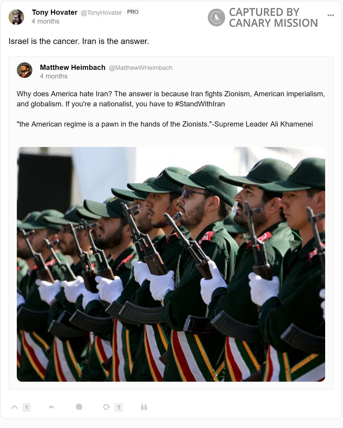 Tony Hovater - Canary Mission