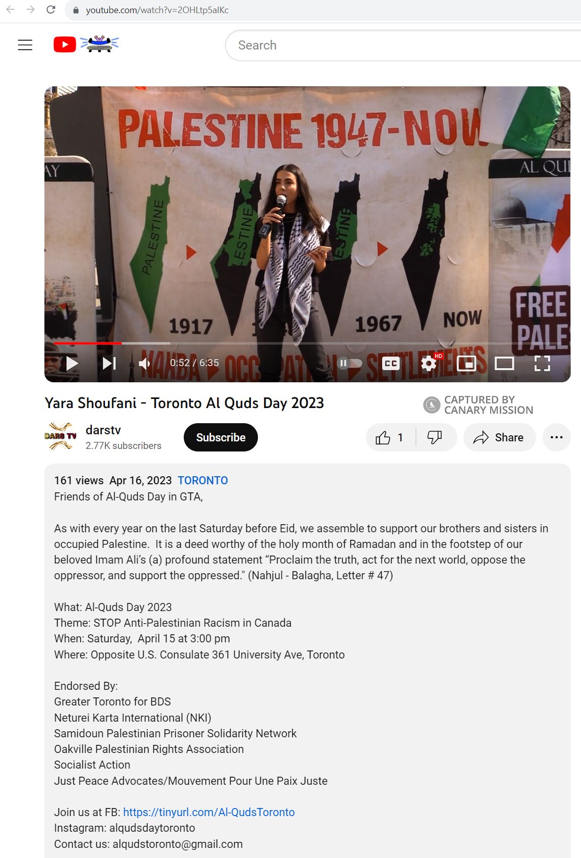 Yara Shoufani - Canary Mission